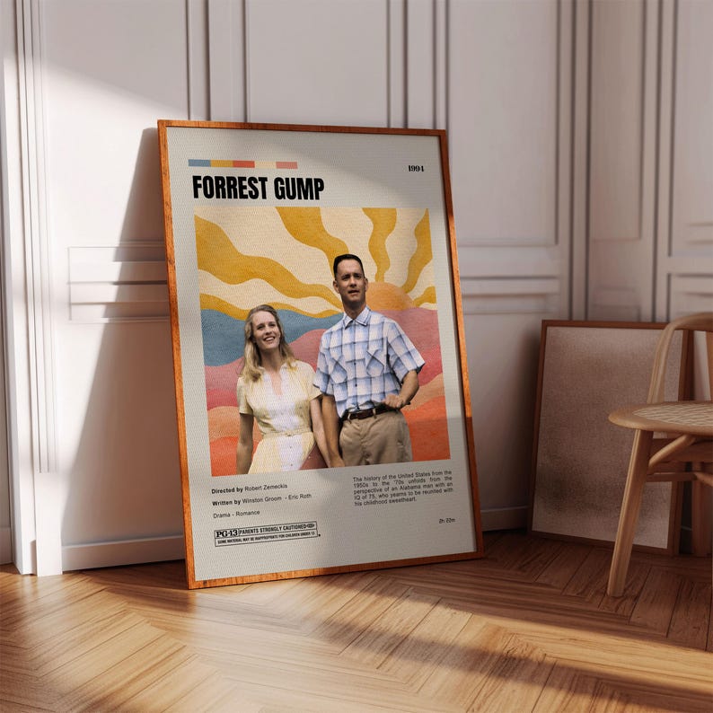 Forrest Gump Movie Poster: 90s Retro Film Art Print - Etsy