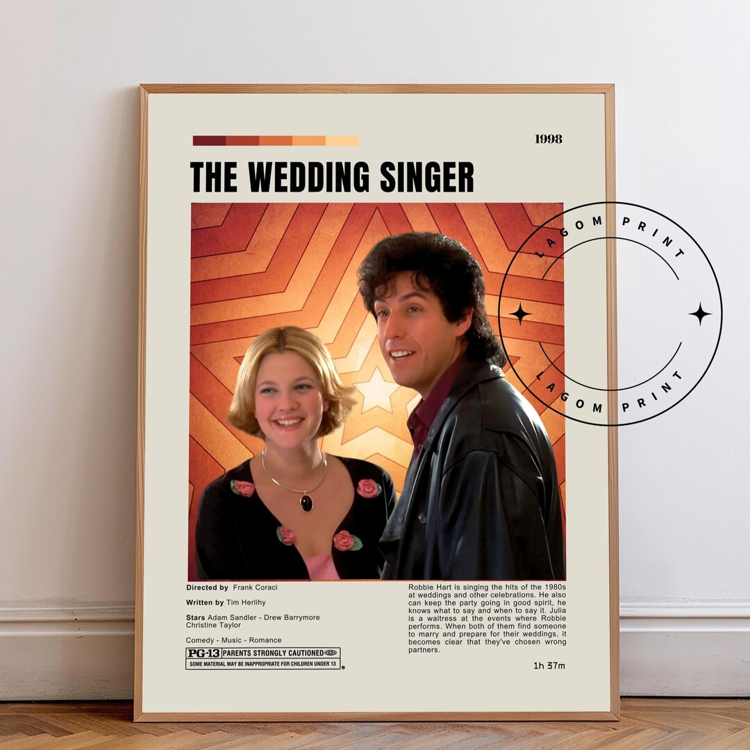 The Wedding Singer Poster, 80s Retro Romance Movie Art, Vintage Love ...