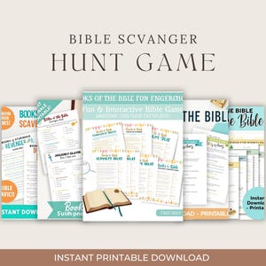 Books of the Bible Scavenger Hunt Game: Printable Church Activity (PDF ...