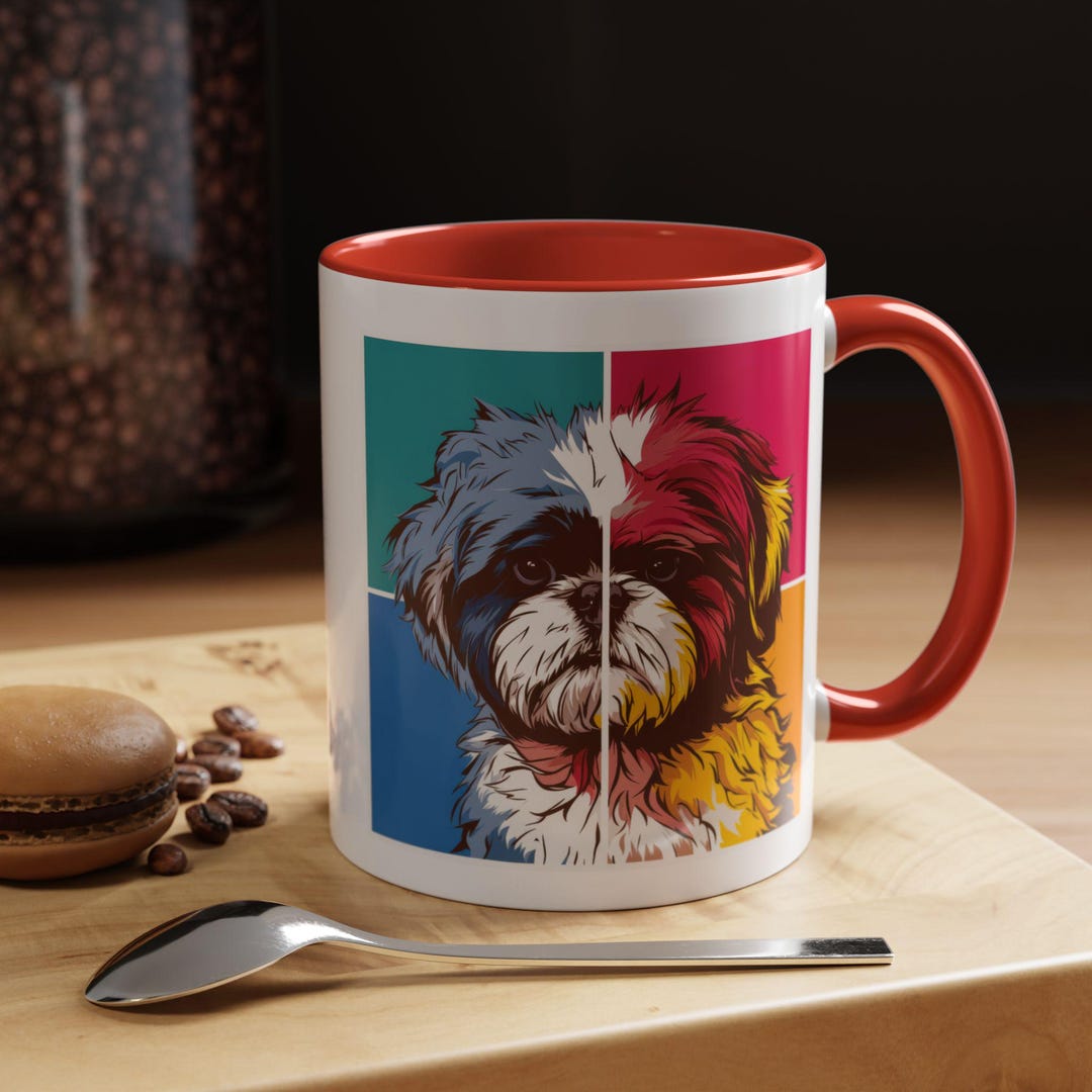 Shih Tzu Coffee Cup,4-panel Pop Art Mug,shih Tzu Lover,shih Tzu Mom ...