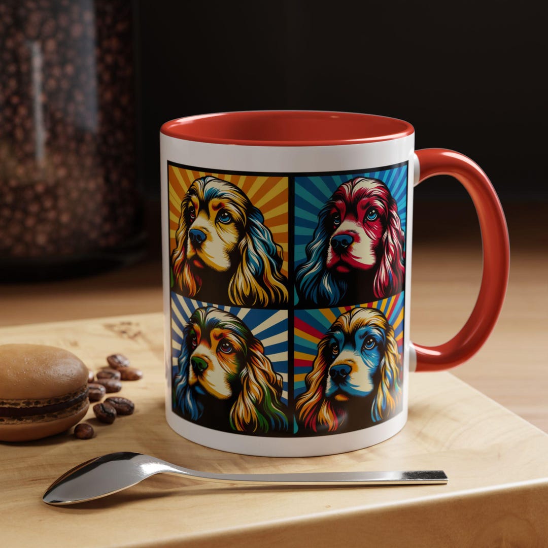 Cocker Spaniel Coffee Mug: 4-panel Pop Art Dog Lover Gift - Etsy