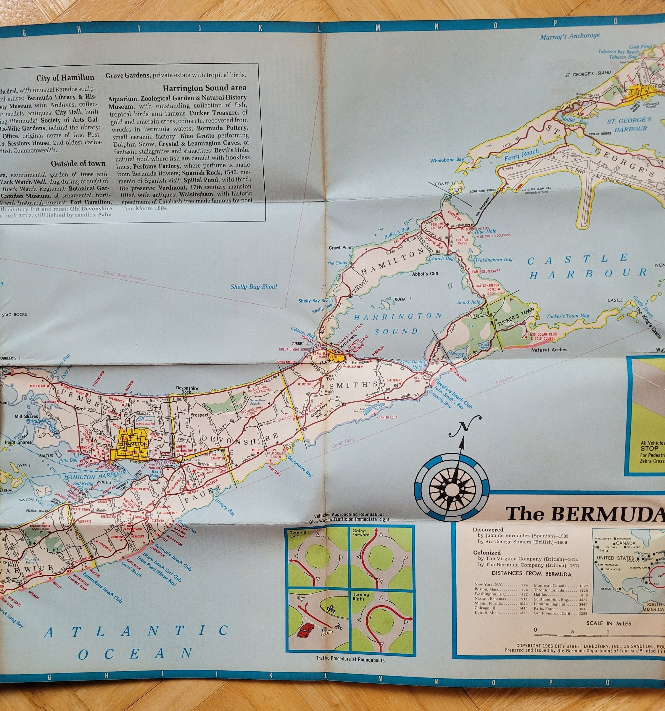 1966 Map of Bermuda, Vintage Road Map - Etsy