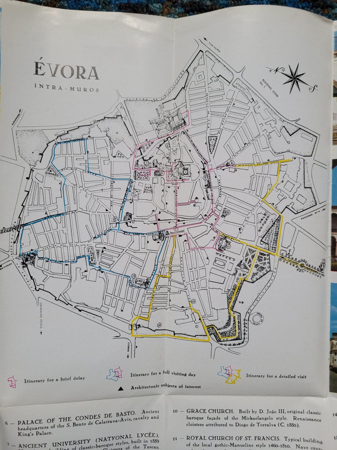 Vintage Map of Evora, Portugal - Etsy