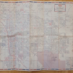 Vintage Map of Tucson Arizona - Etsy