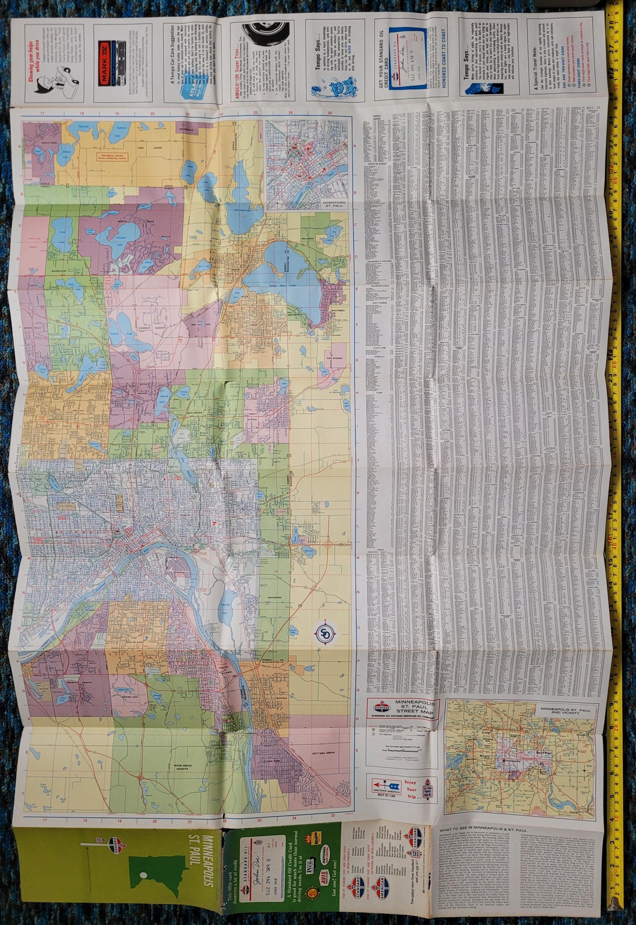 1967 Map of Minneapolis St Paul MN, Vintage City Road Map - Etsy