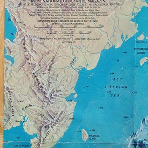 Vintage Map of the Arctic Ocean Floor - Etsy