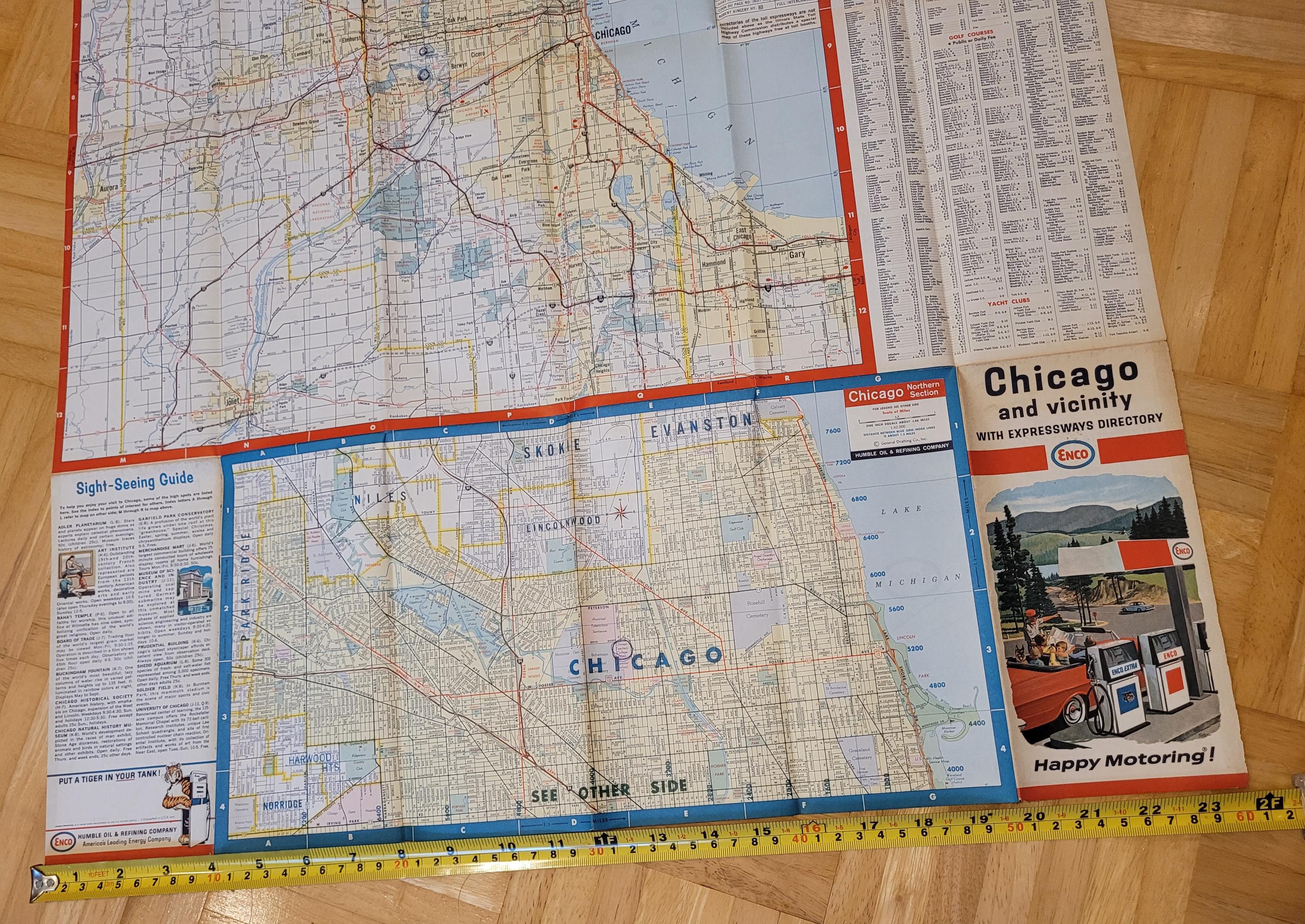 Vintage Map of Chicago 1967 - Etsy