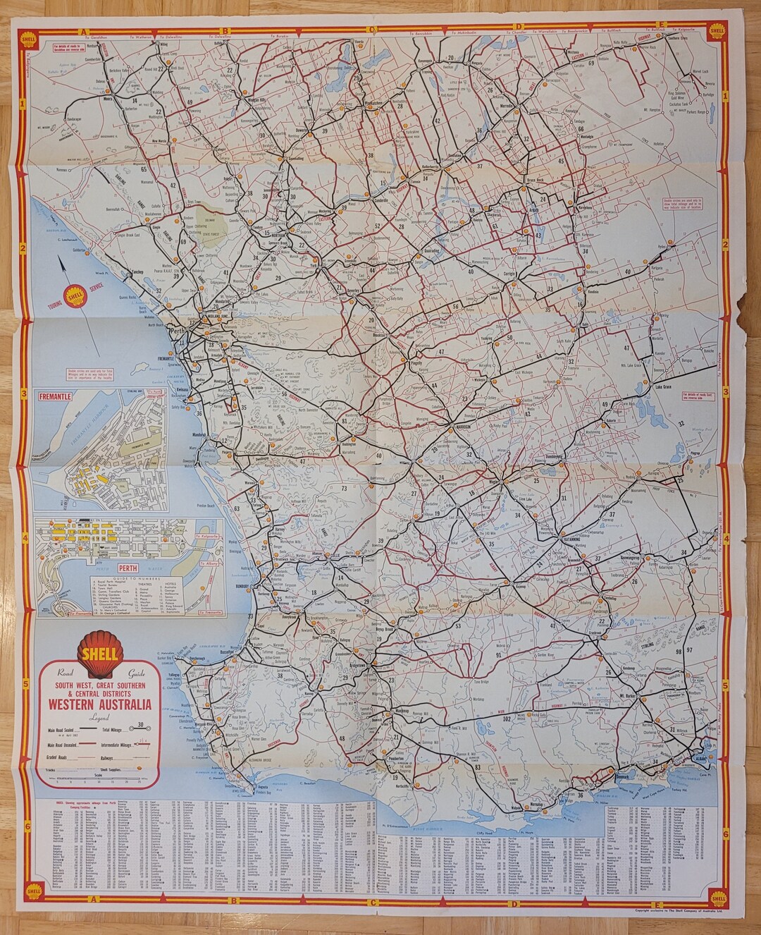 Vintage Road Map of Western Australia - Etsy
