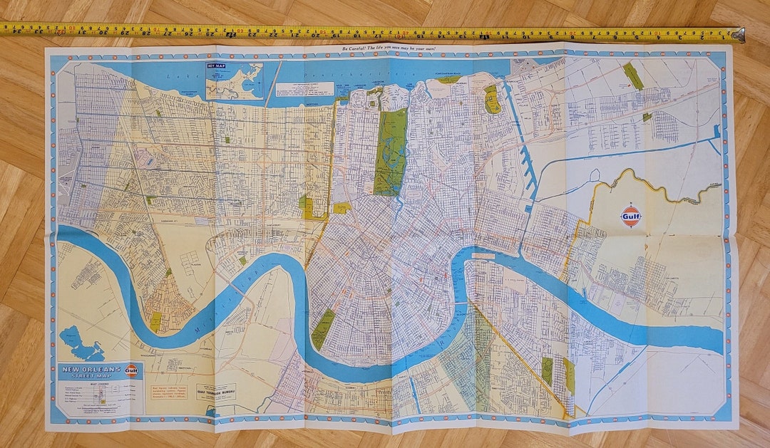 Vintage New Orleans Street Map - Etsy