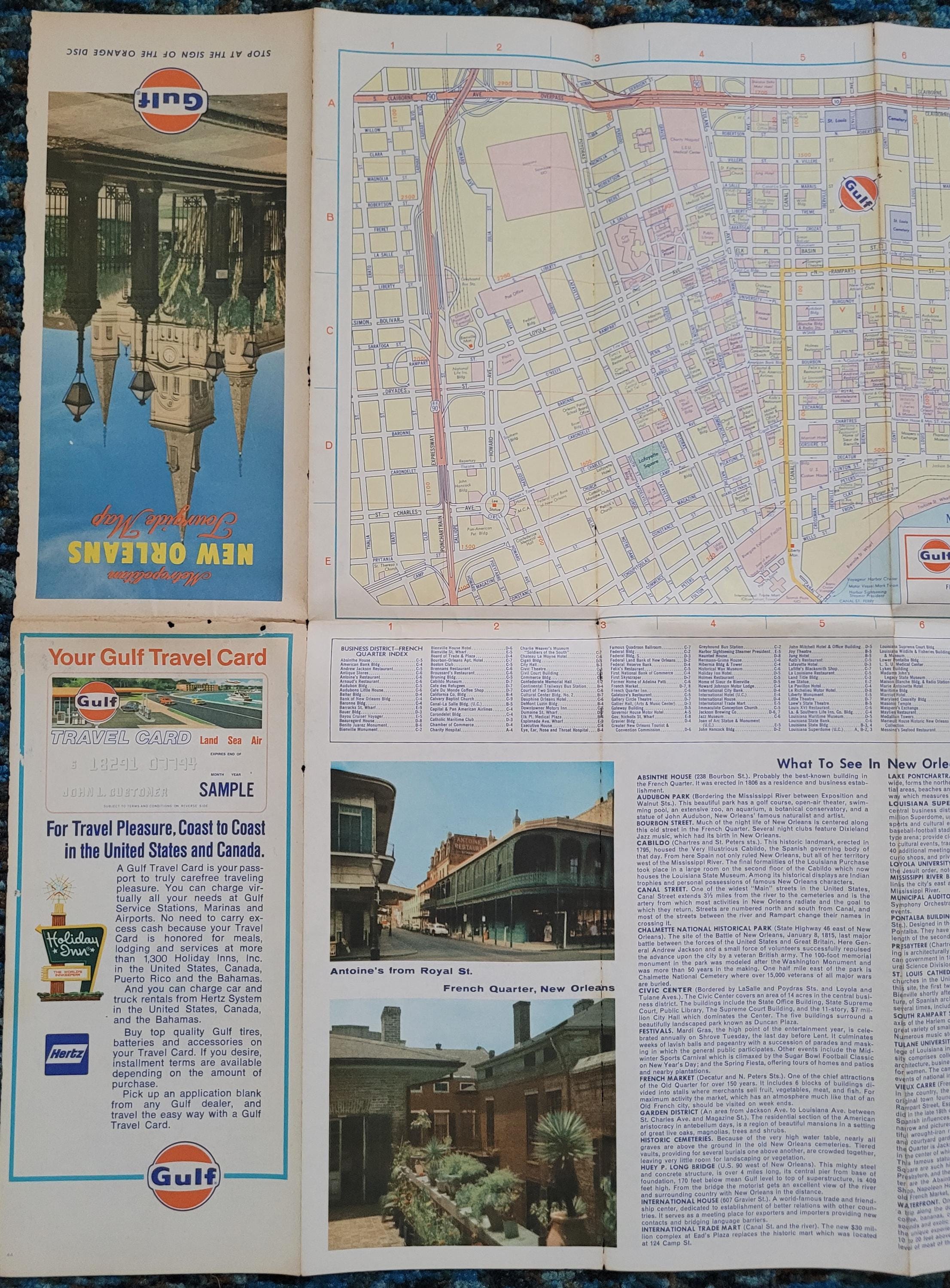 1974 Map of New Orleans, Vintage City Road Map - Etsy