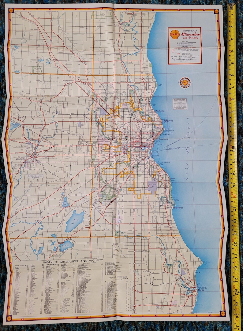 1958 Map of Milwaukee, Wisconsin, Vintage City Road Map - Etsy