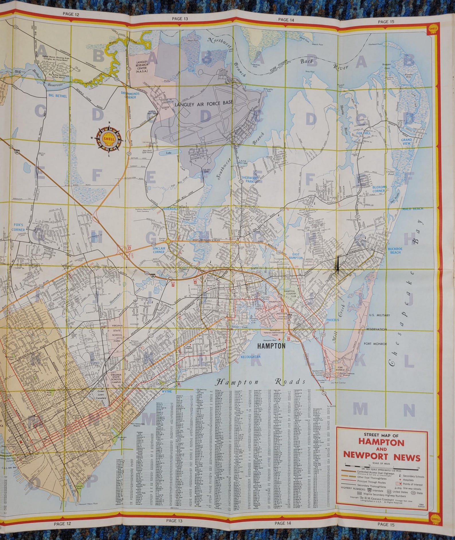 1964 Map of Norfolk VA Area, Vintage City Road Map - Etsy