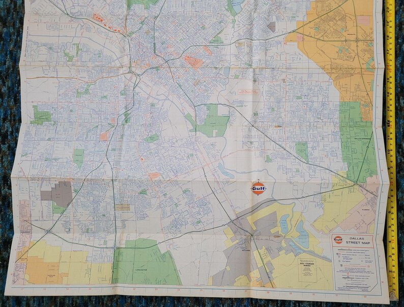 1975 Map of Dallas, Texas, Vintage City Road Map - Etsy