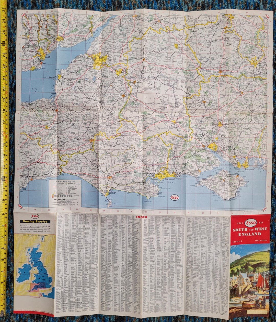 1960 Map of South and West England, Vintage City Road Map - Etsy