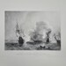 Vintage Louvre Reproduction Print Showing a Battle Between Ships at Sea ...