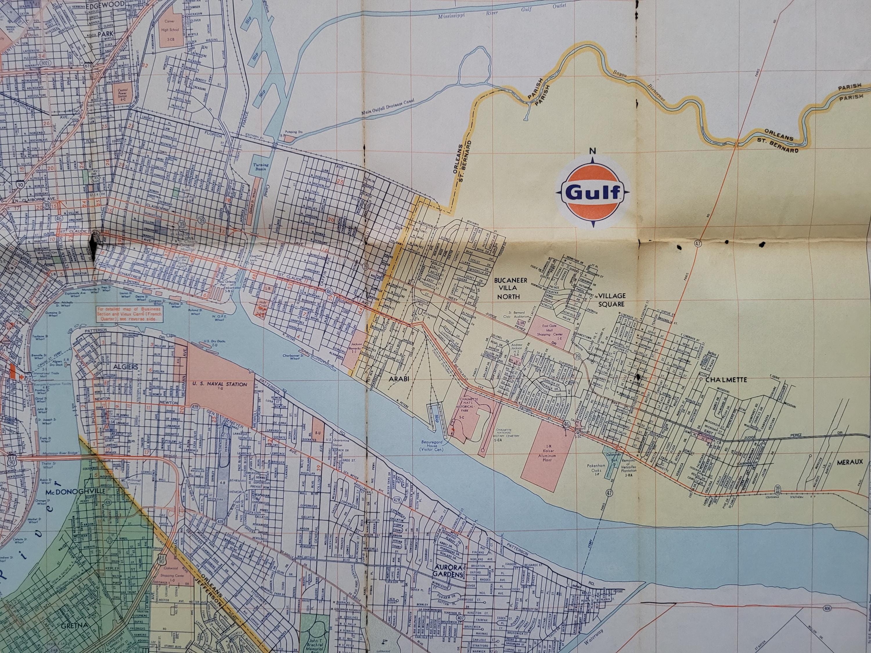 1974 Map of New Orleans, Vintage City Road Map - Etsy