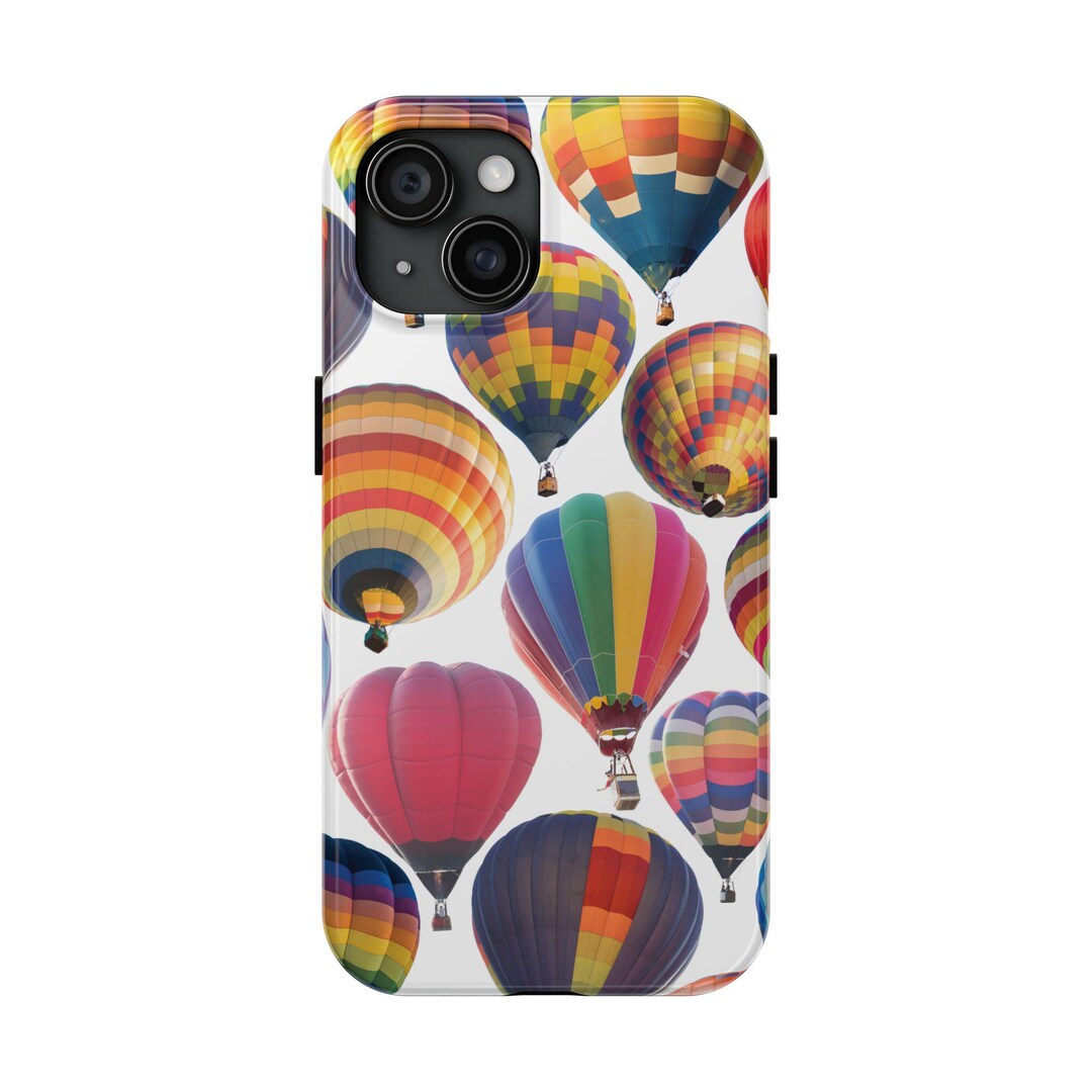 Rainbow Hot Air Balloon Phone Case, Colorful Vibrant, Gift for ...
