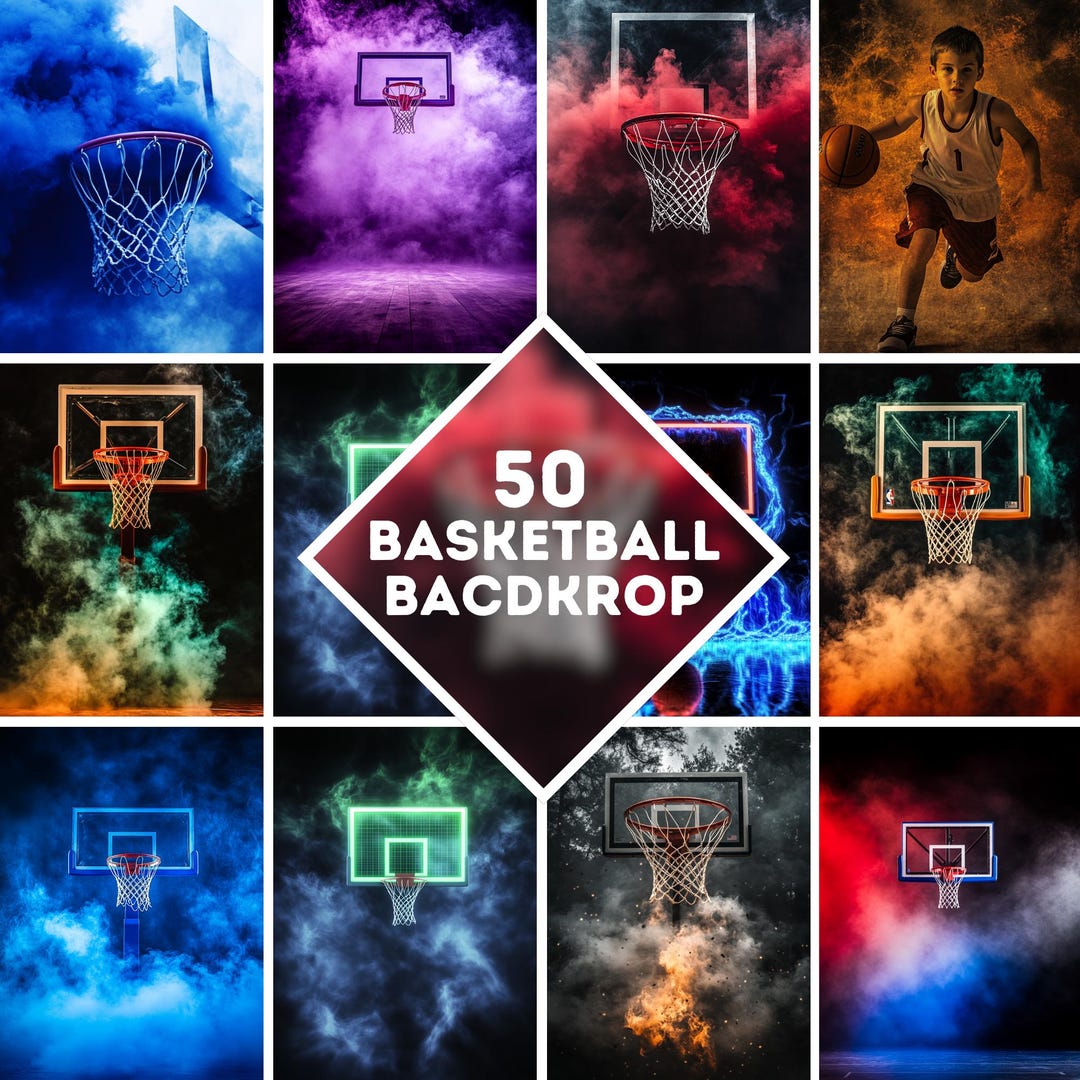 Basketball Digital Backdrop Sport Photography PNG Basketball Court Hoop ...