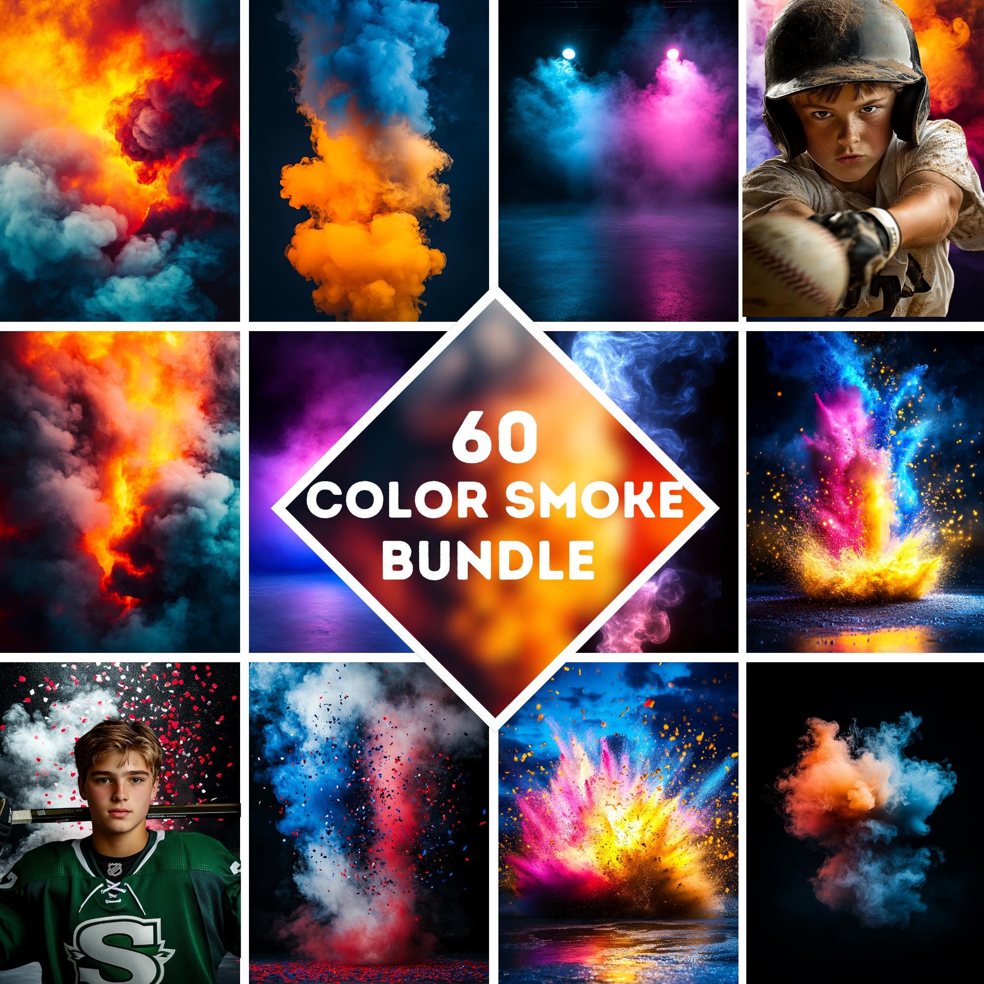 Color Smoke Overlay, Photoshop Overlays, Digital Smoke Photo Backdrop ...