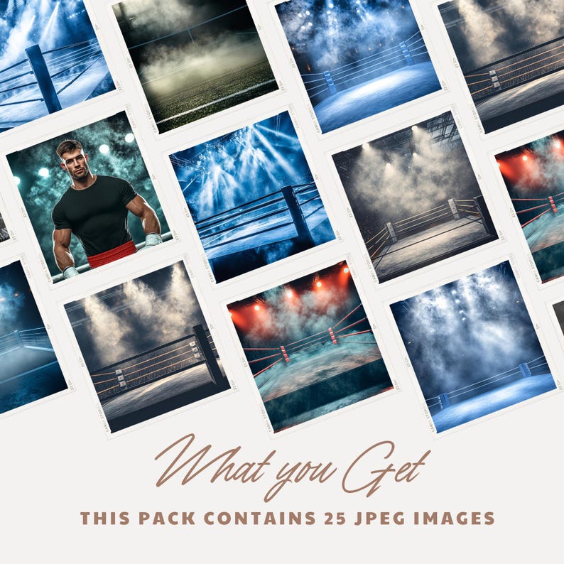 24 Boxing Ring Backdrop, Digital Fighting Area, Wrestling Sport ...