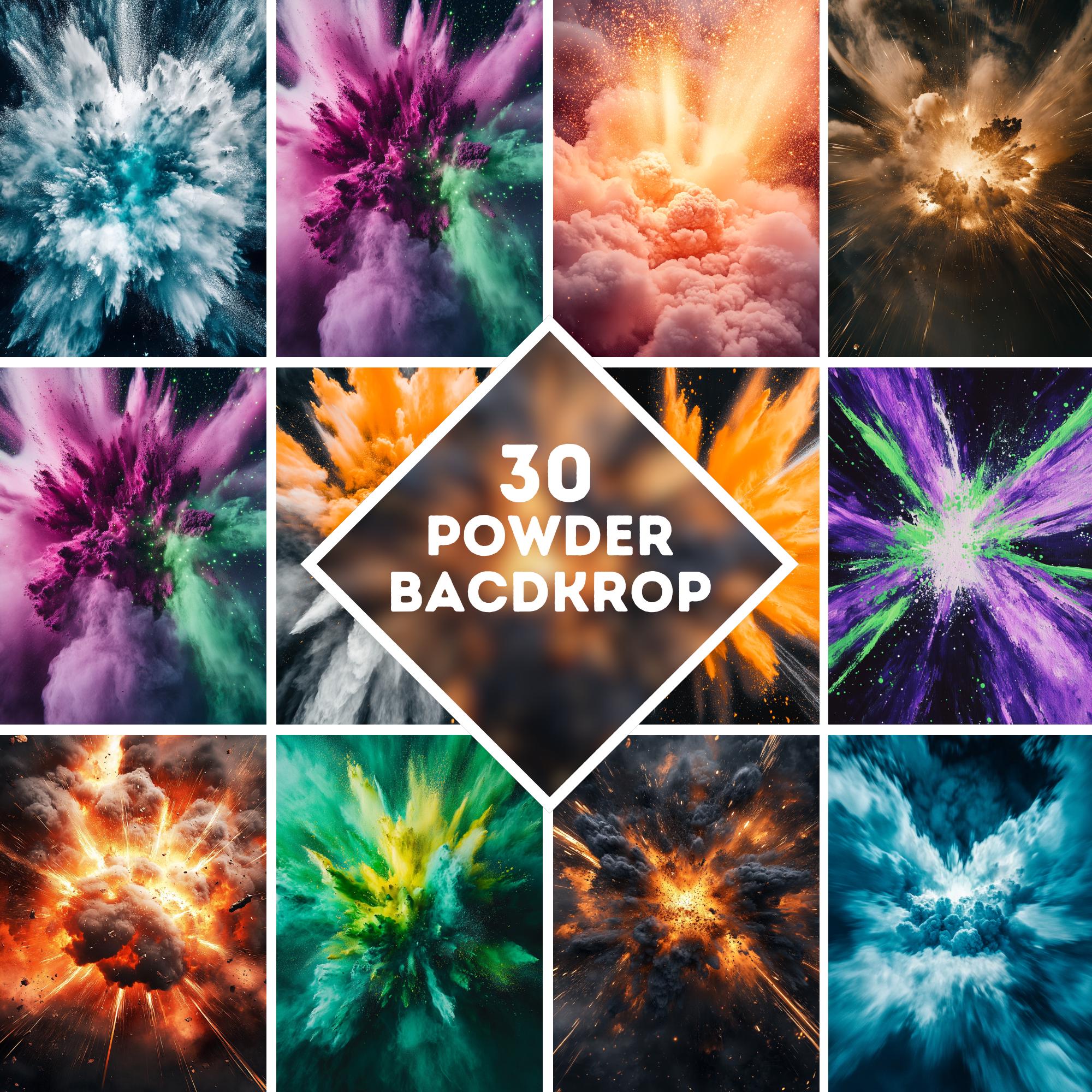 30 Powder Paint Splash Backdrop, Colorful Splash Backdrop, Color Dust ...