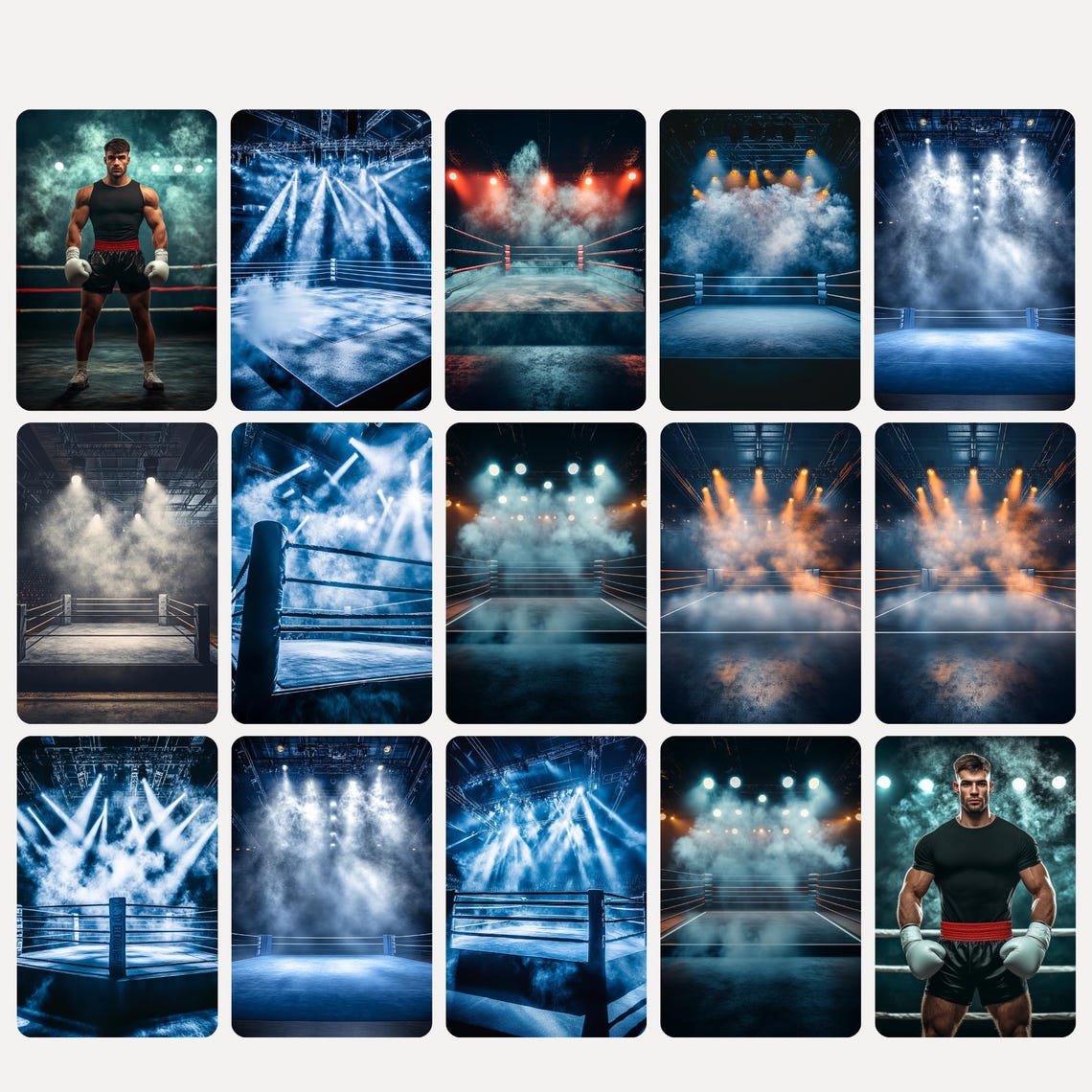 24 Boxing Ring Backdrop, Digital Fighting Area, Wrestling Sport ...