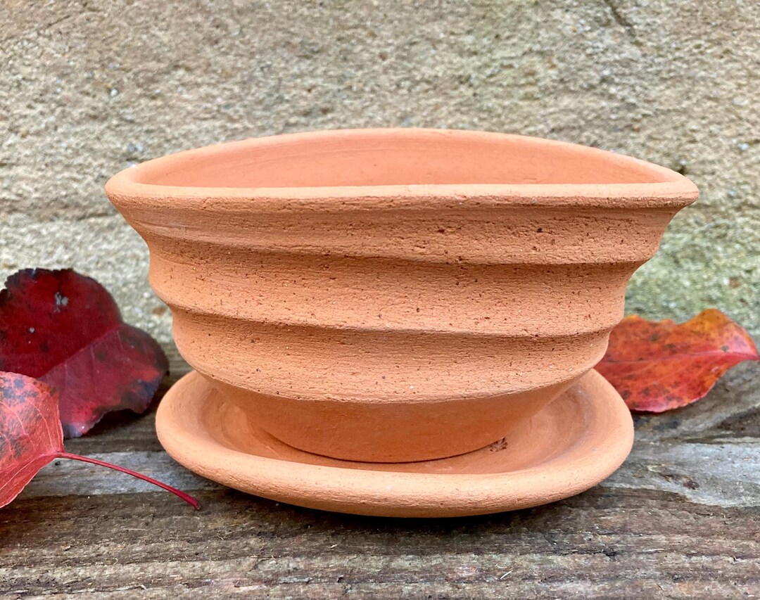RED CLAY PLANTER #43. A Unique Handcrafted Pot for Plants. Porous ...