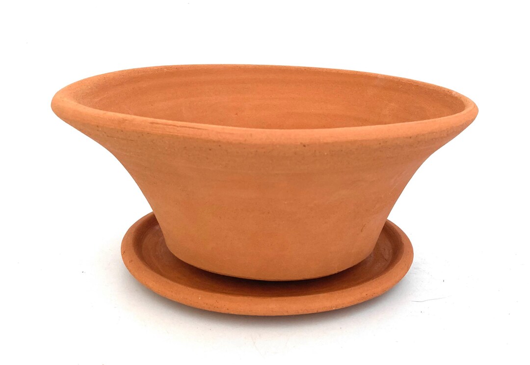 CERAMIC FLOWER POT 36 Terracotta Planter With Saucer for House or ...