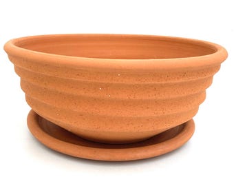 TERRACOTTA FLOWER POT #20 Unique Ceramic Pot for Plants With Saucer - Etsy