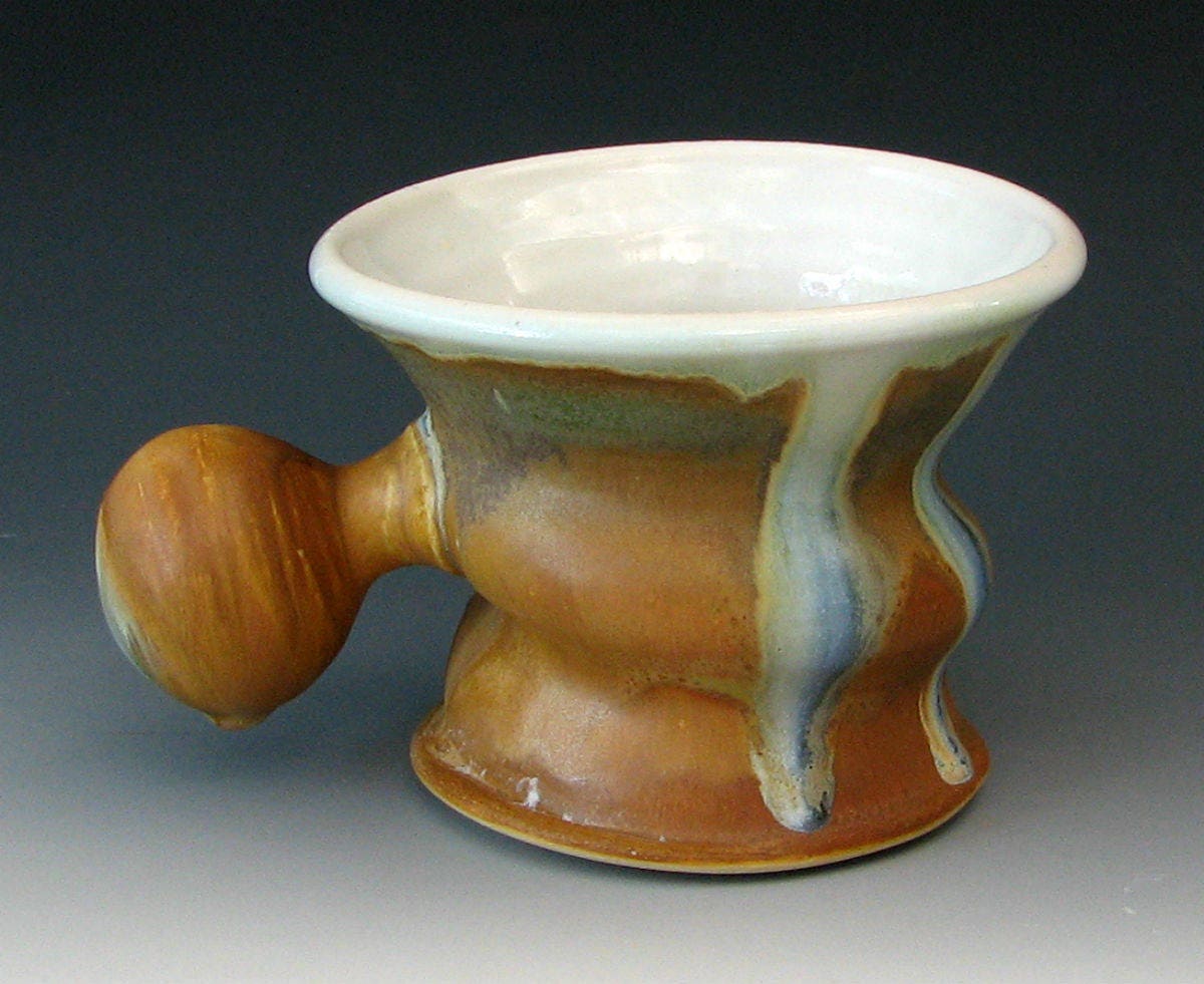 STONEWARE SHAVING MUG