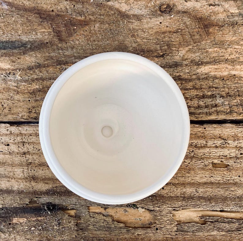 WHITE FLOWER POT #56. Small, Earthenware Clay Planter and Saucer for ...