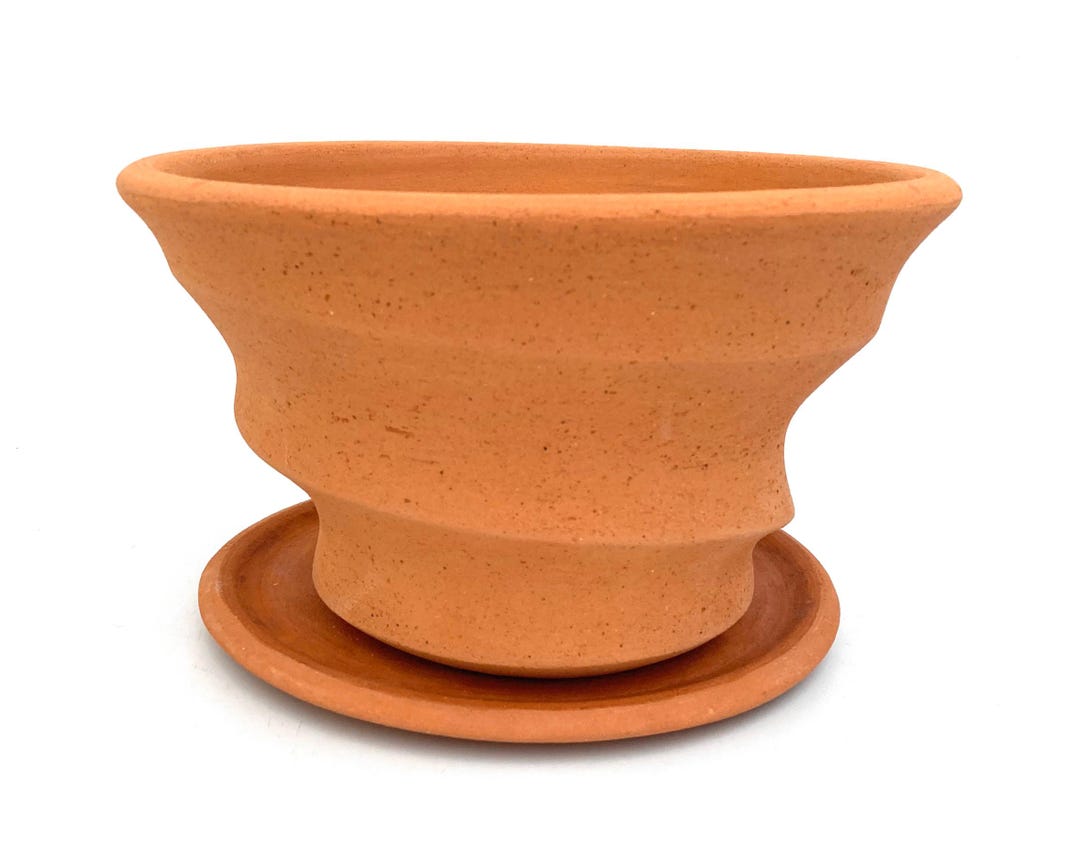 CLAY FLOWER POT #64 Ceramic Terracotta Planter With Saucer Tray Porous ...