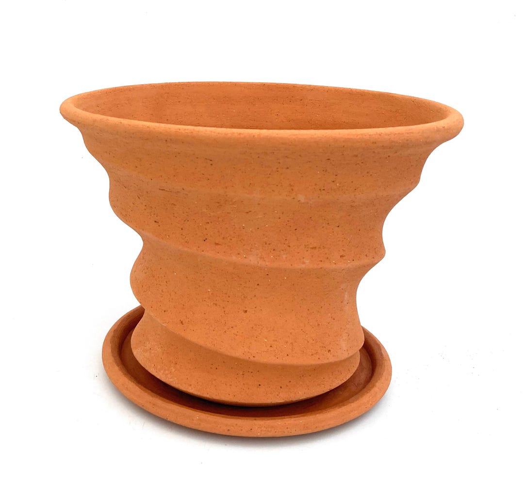 TERRACOTTA PLANTER #66 Handmade Ceramic Flower Pot With Saucer ...