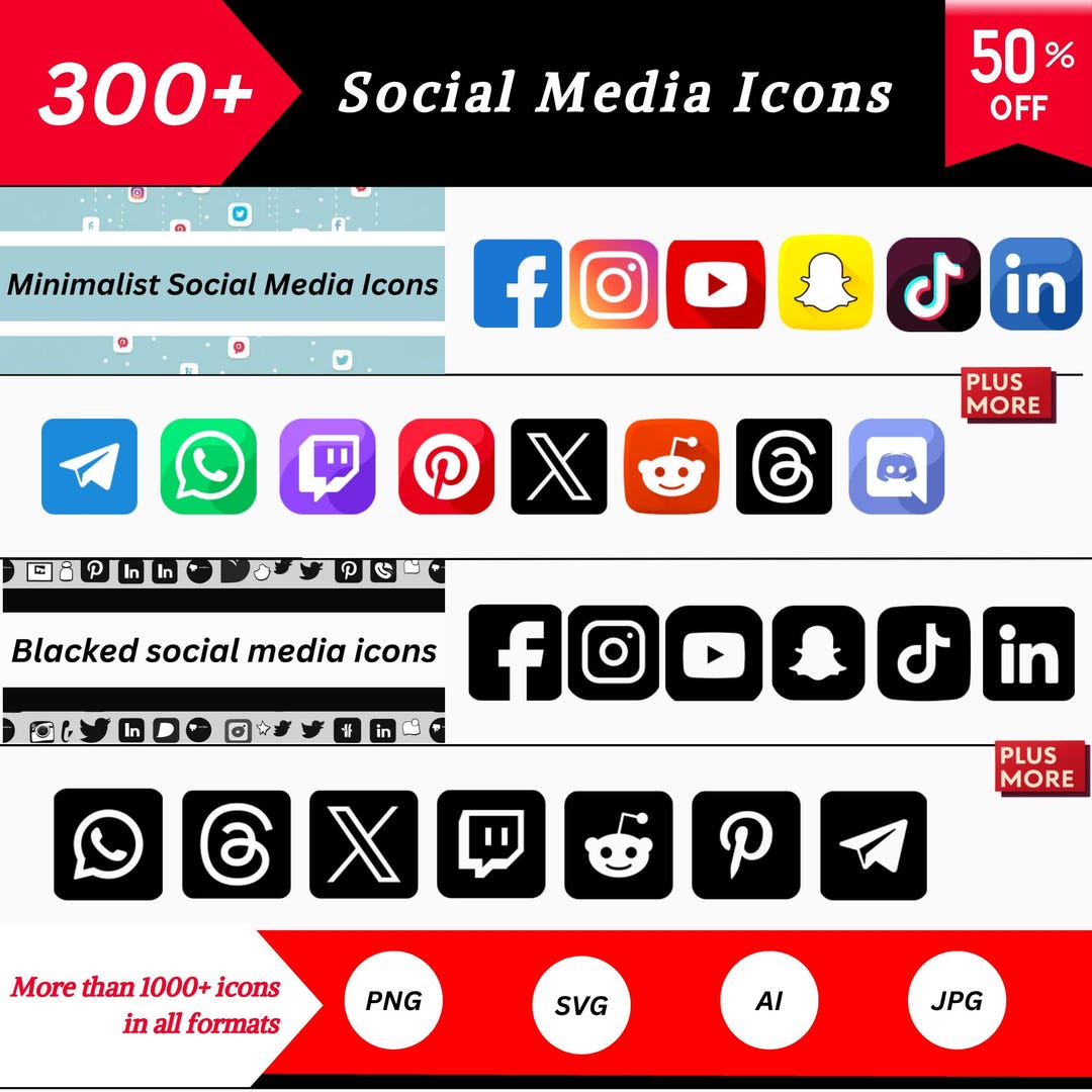 Social Media Icons Pack ,social Media , Social Media SVG ,social Media ...