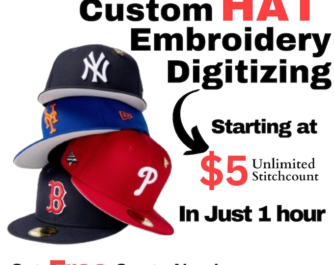 Embroidery Digitizing Services, 3D Puff Embroidery Digitizing, Hat Logo ...