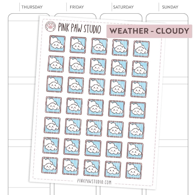 Weather Planner Sticker Sheet, Hand Drawn Illustrations, Hobonichi ...