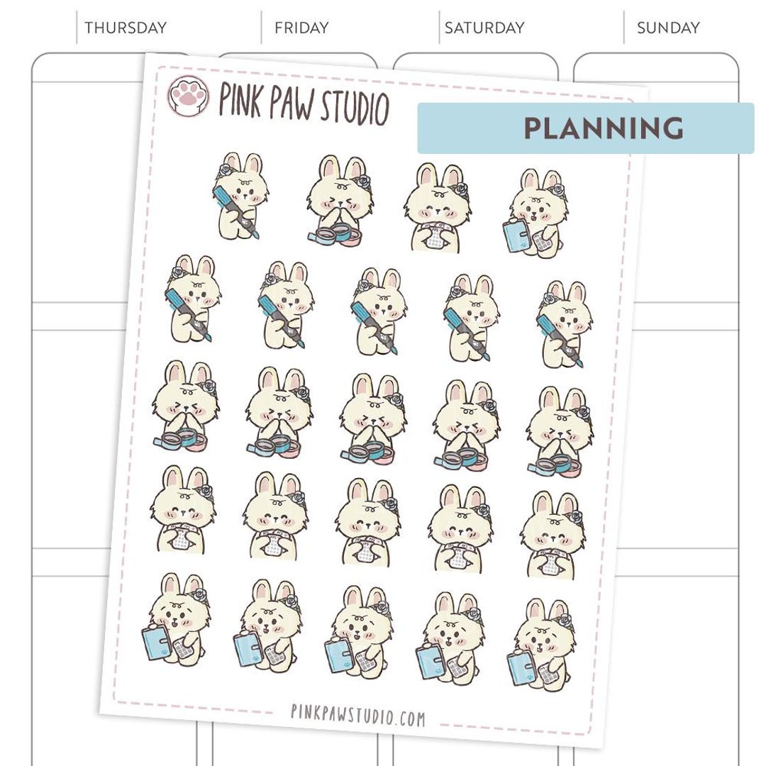 Cartela de adesivos Bonnie PLANNING para planner, ilustrações ...