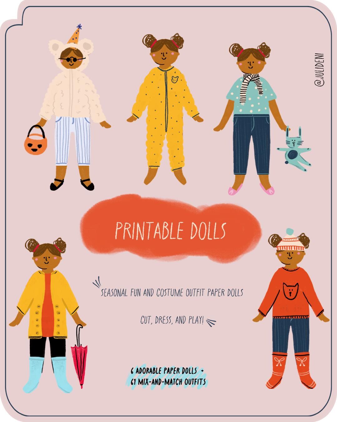 Paper Doll Printable With Clothes, Dress-up Activity, Seasonal Clothes ...