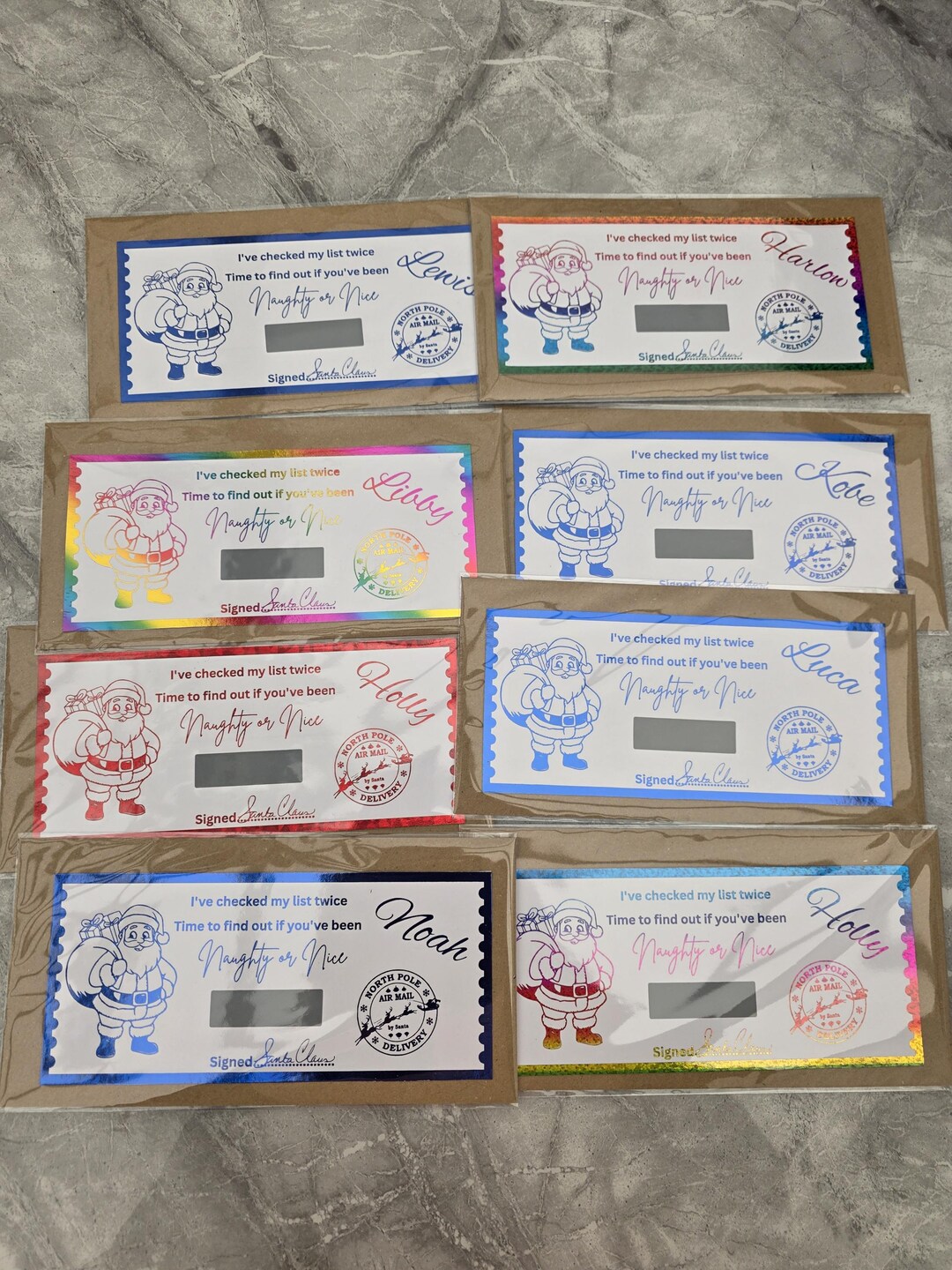 Naughty or Nice Christmas Scratch Reveal Cards - Etsy