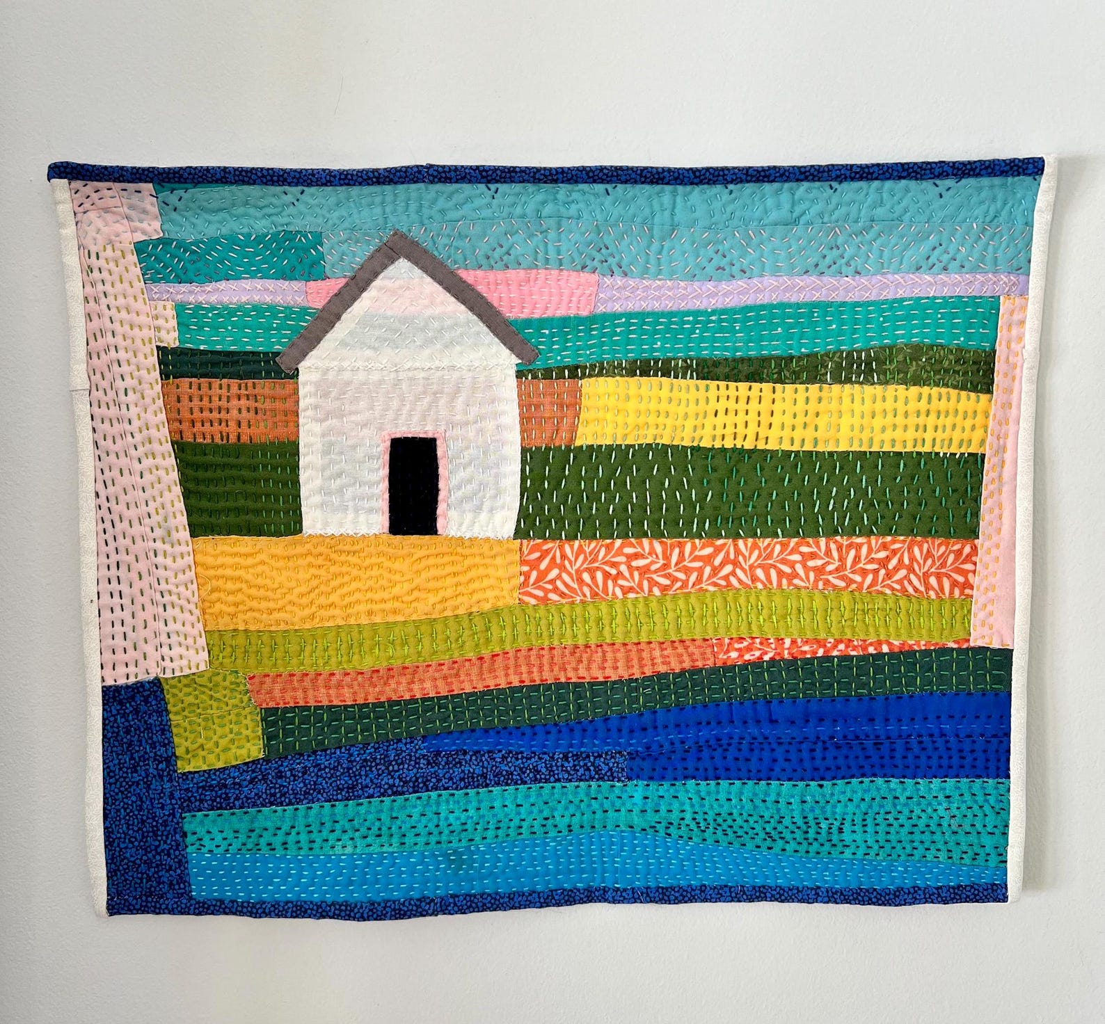 Seaside House Small Quilt Wall Hanging - Etsy