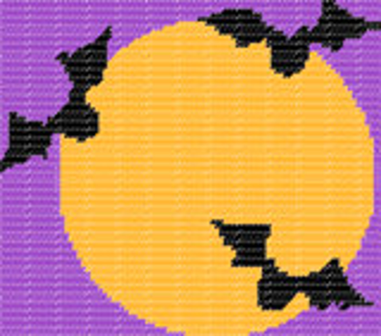 Plastic Canvas Bat Moon and Two Pumpkins Wall Hanging Instant Download ...