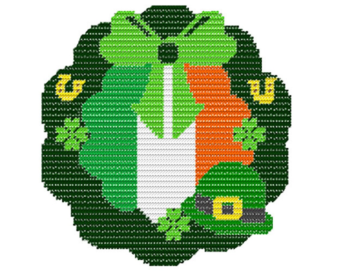 Plastic Canvas Irish Wreath Wall Hanging Instant Download - Etsy