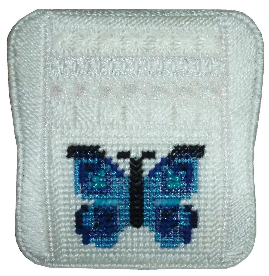 Plastic Canvas Blue Butterfly Pocketbook Instant Download | Etsy