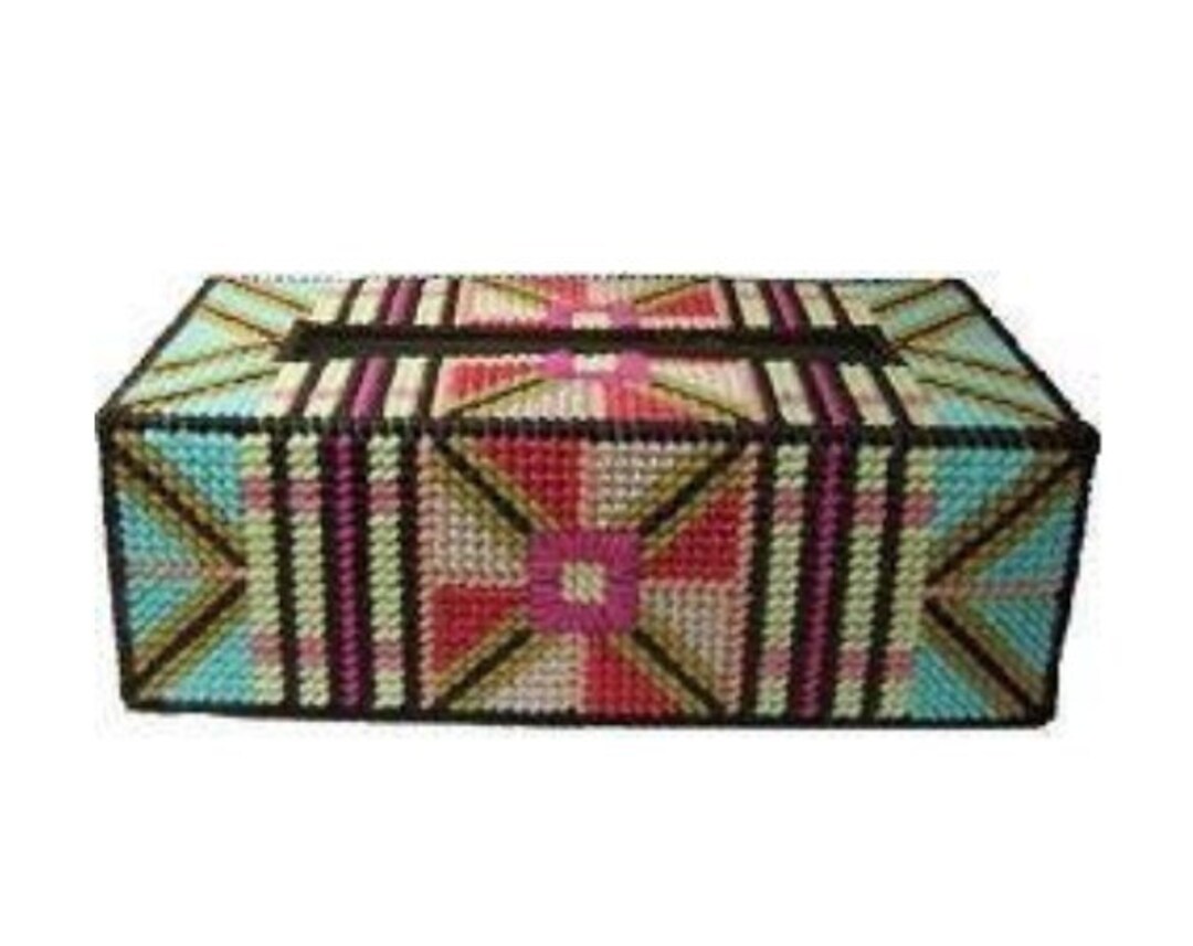 Plastic Canvas Pretty Pinwheel Tissue Box Cover Instant Download - Etsy