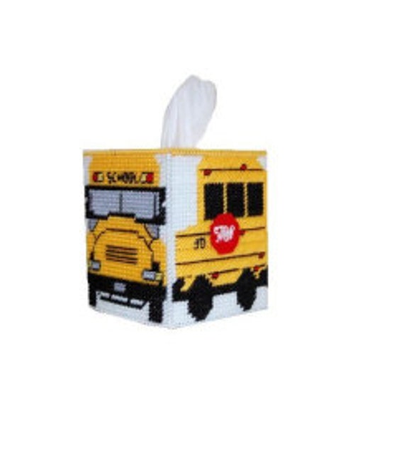 Plastic Canvas Boutique Style School Bus Tissue Topper PDF - Etsy Canada
