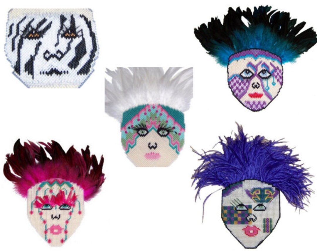 Plastic Canvas Face Masks Set of Five PDF Patterns Instant Download - Etsy