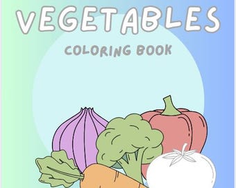 10 Page Vegetables Coloring Book - Etsy