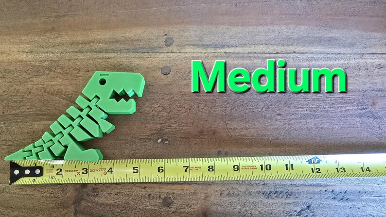 Medium Neon Green Flexi Rex - 3D Printed TPU Fidget Toy - Etsy