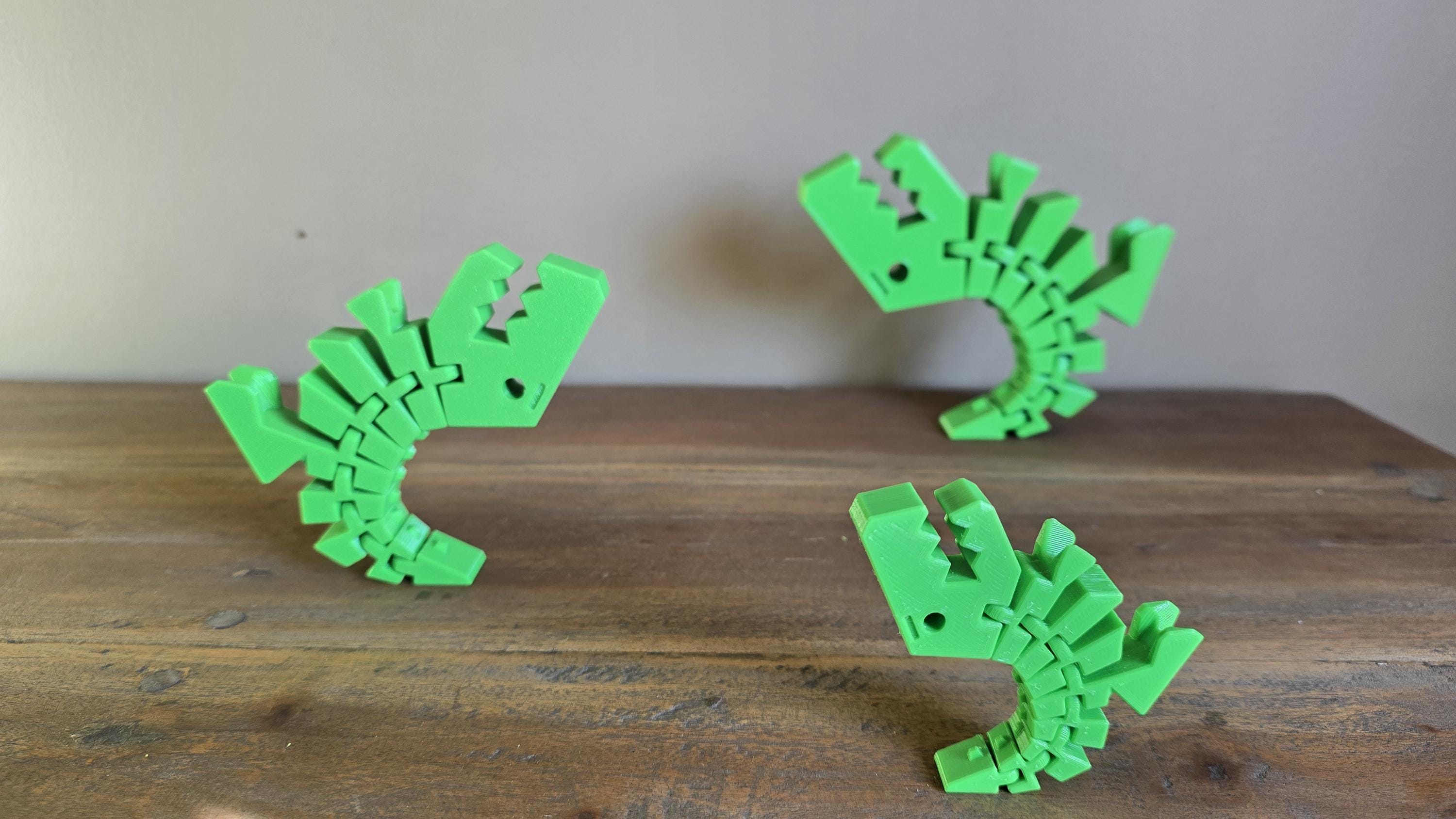 Medium Neon Green Flexi Rex - 3D Printed TPU Fidget Toy - Etsy