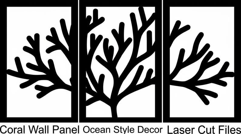 Coral Laser Cut Wall Art Template | Coastal Ocean Decor (SVG, DXF) - Etsy